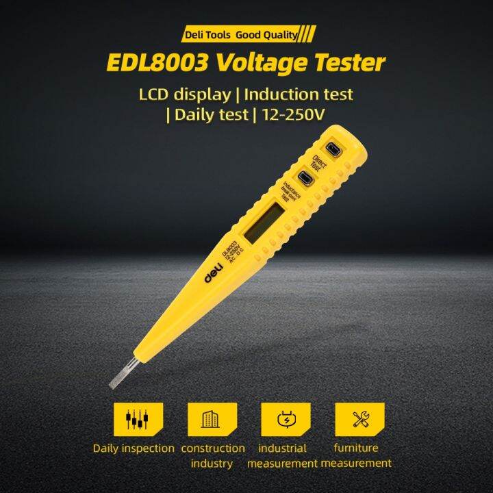 Deli Tespen Digital 12-250V AC DC 13 cm DL8003 Deli Digital Test Pen ...