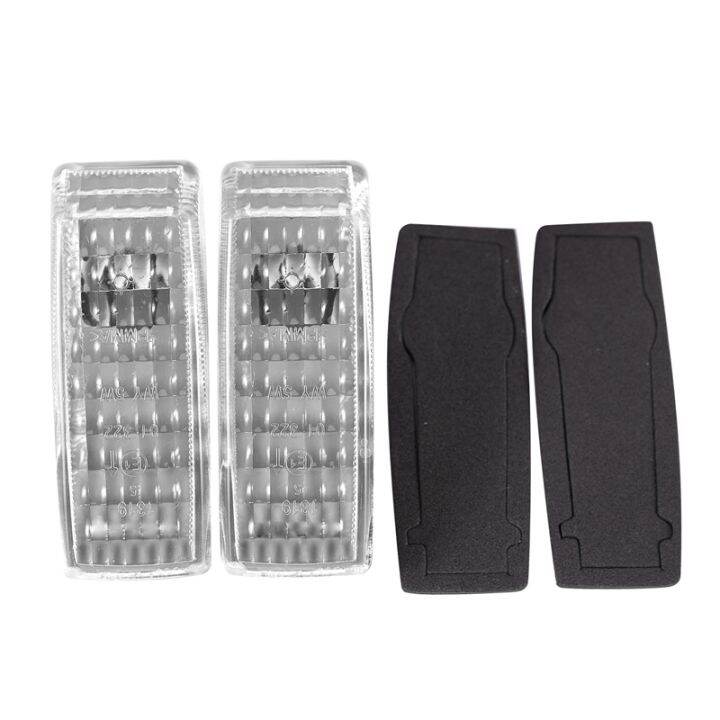 2Pcs Car Fender Turn Signal Light Indicator Repeater Lamp Cover White ...