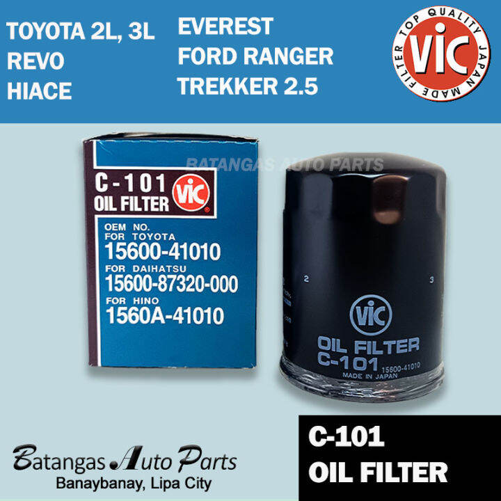 VIC OIL FILTER TOYOTA 2L 3L REVO HIACE EVEREST RANGER TREKKER 2.5 C-101 ...