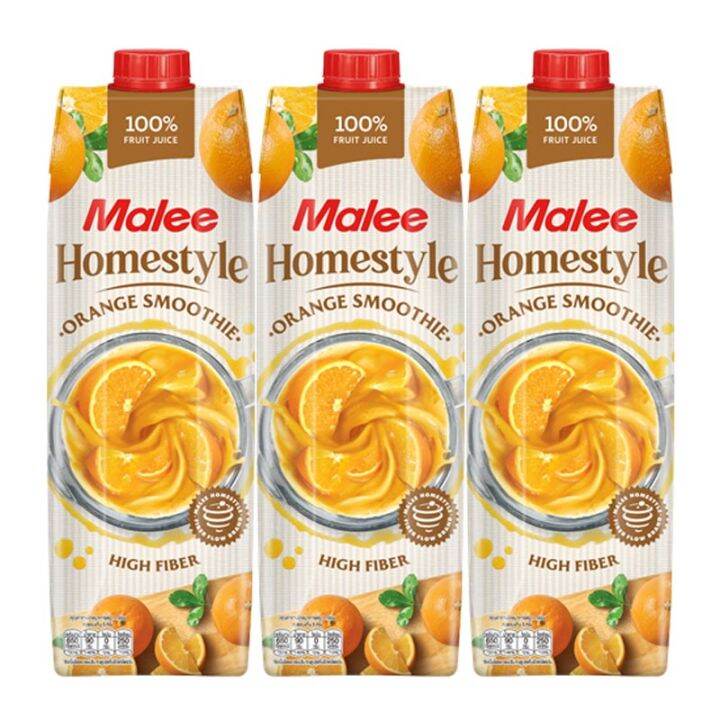 Malee 100% Homestyle Orange Juice 1000 ml. Pack 3 boxes.มาลี น้ำส้มโฮม ...