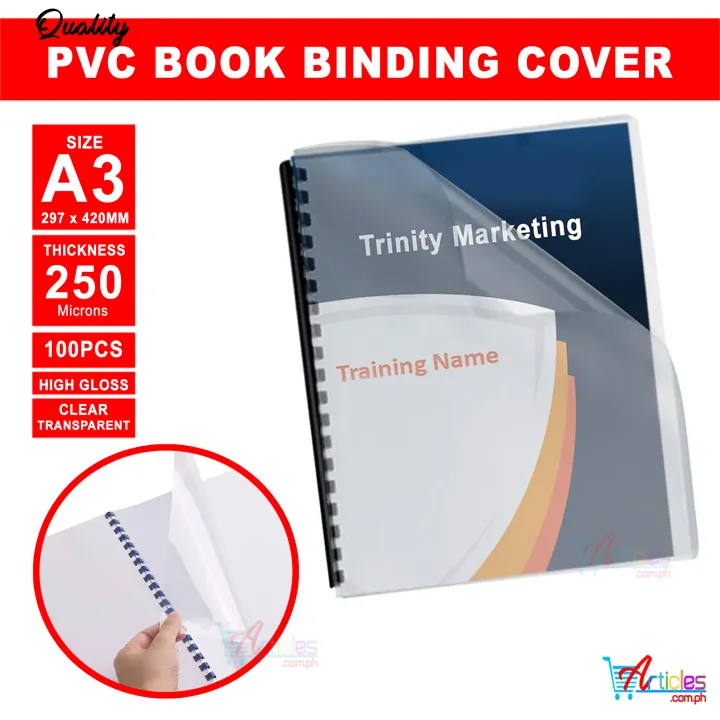 PVC BINDING COVER TRANSPARENT BOOKBINDING COVER 250 MICRONS A3 | Lazada PH