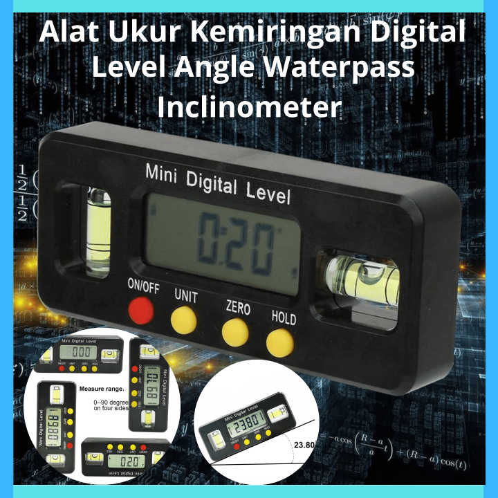 COD GemRed Alat Ukur Kemiringan Digital Level Angle Waterpass ...
