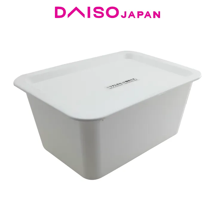 Daiso White Storage Box With Lid 26 cm | Lazada PH