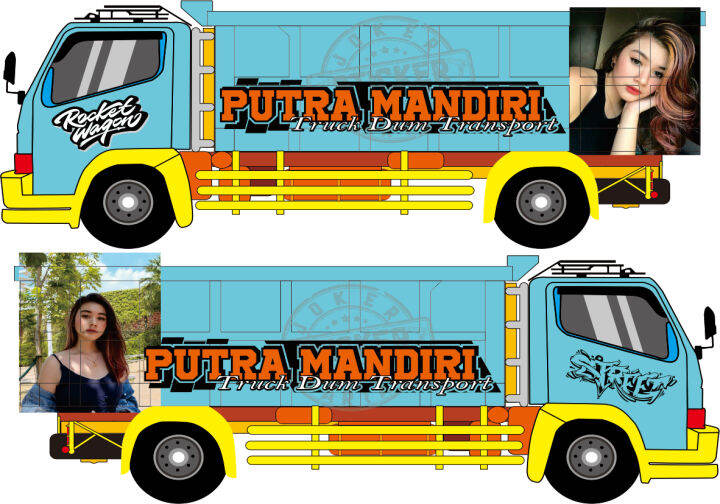 Sticker Printing Bak Kanan Kiri Truck Giga Canter Elf Ragasa Umplong ...