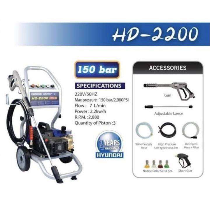 เครื่องฉีดน้ำแรงดันสูง HYUNDAI รุ่น HD-2200 150 บาร์ ( เครื่องฉีดน้ำ ...