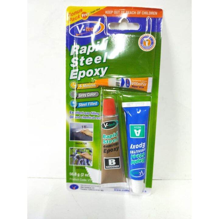 GAM BESI GUM BESI RAPID STEEL EPOXY 4 MINUTES GREY COLOUR STEEL FILLED ...