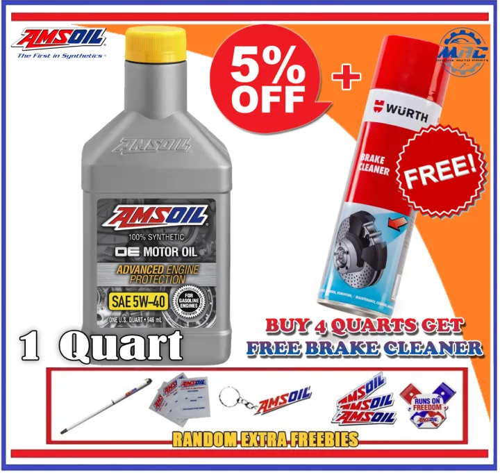 AMSOIL OE Motor Oil 5W-40 Fully Synthetic GASOLINE ENGINE oil 1 Quart ...