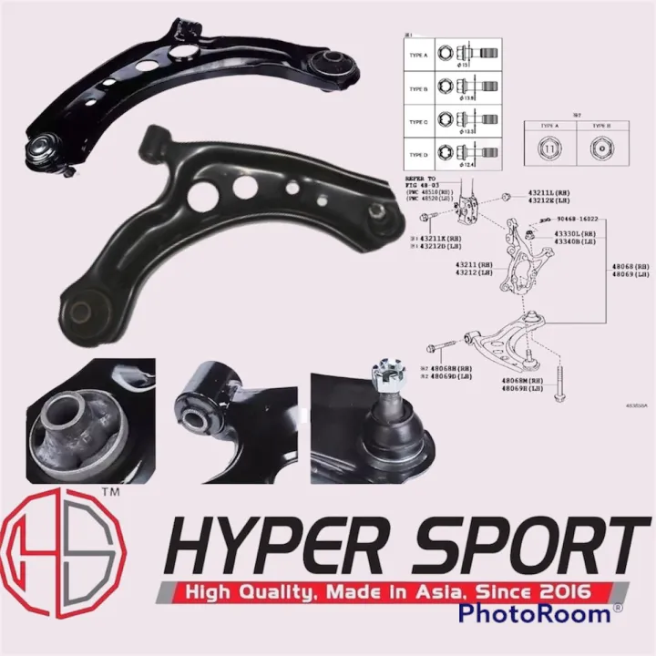 TOYOTA VIOS NCP150 NSP151 LOWER ARM (RH)(48068-09180) | Lazada