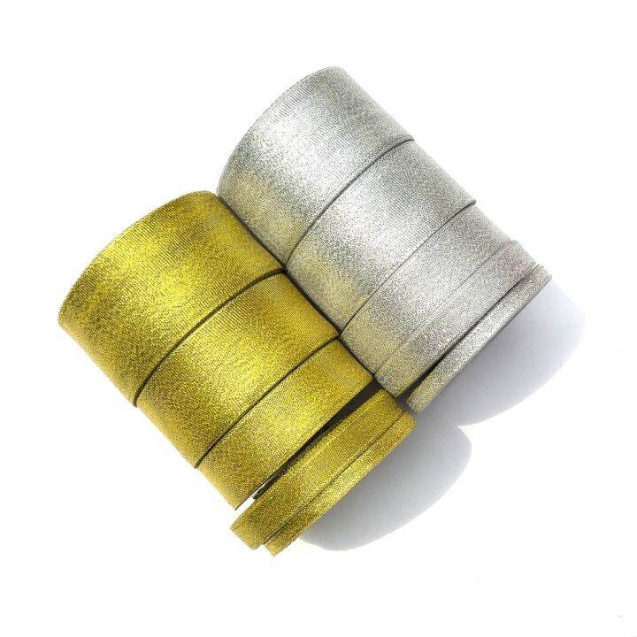 Metallic Ribbon Gold Silver Christmas Festive Ribbons 6 / 12 / 25 / 40 ...