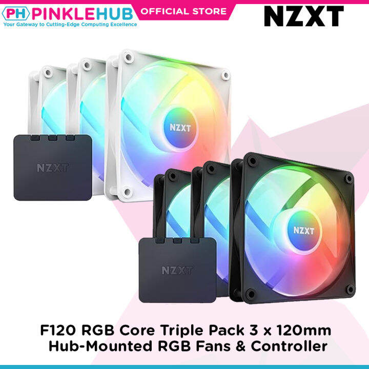 PinkleHub | NZXT F120 RGB Core Triple Pack 3 x 120mm Hub-Mounted RGB ...