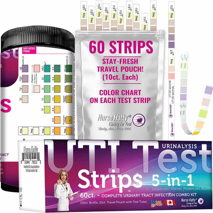 Nurse Hatty - 5in1 60ct. UTI Test Strips KIT - Urinary Tract Infection ...