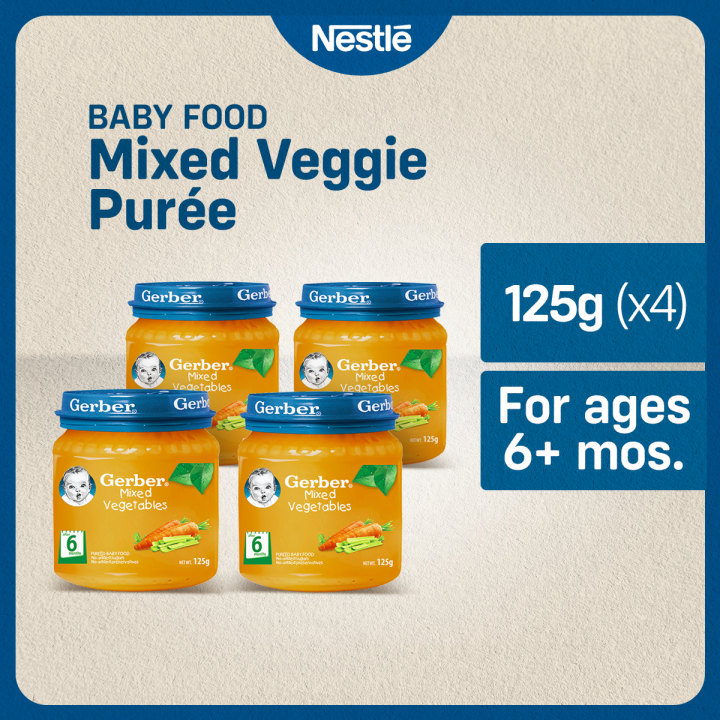 GERBER Baby Food Mixed Vegetable Puree 125g - Pack of 4 | Lazada PH