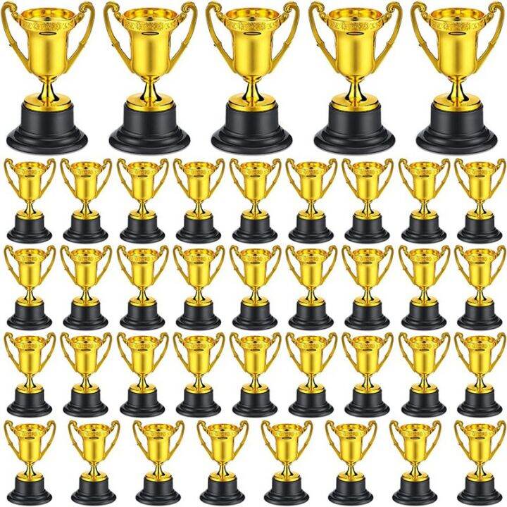 40Pcs Golden Award Trophy Cups Plastic Gold Trophies Mini Awards and ...