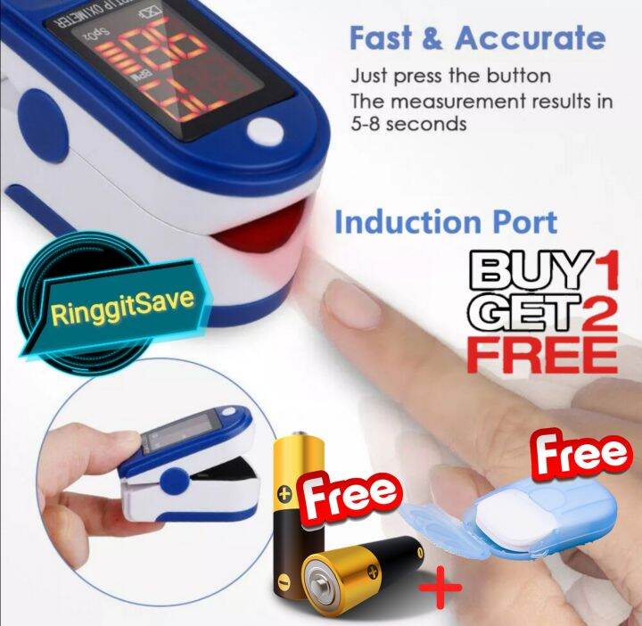 (Ready Stock)Finger Pulse Oximeter Rate Perfusion Index SPO2 Blood ...