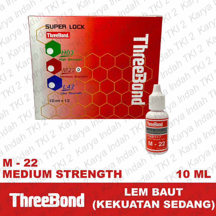 Lem Baut Kekuatan Sedang THREEBOND Super Lock Medium Strength Anaerobic M-22 Sekrup Mur Merah ...