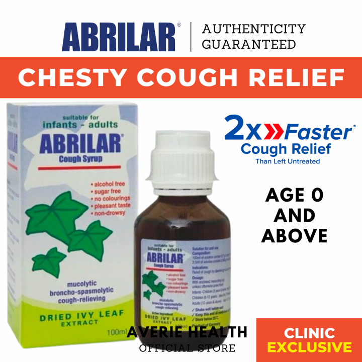 Abrilar Cough Syrup 100ml | Ivy Leaf Extract for Chesty Cough Relief ...