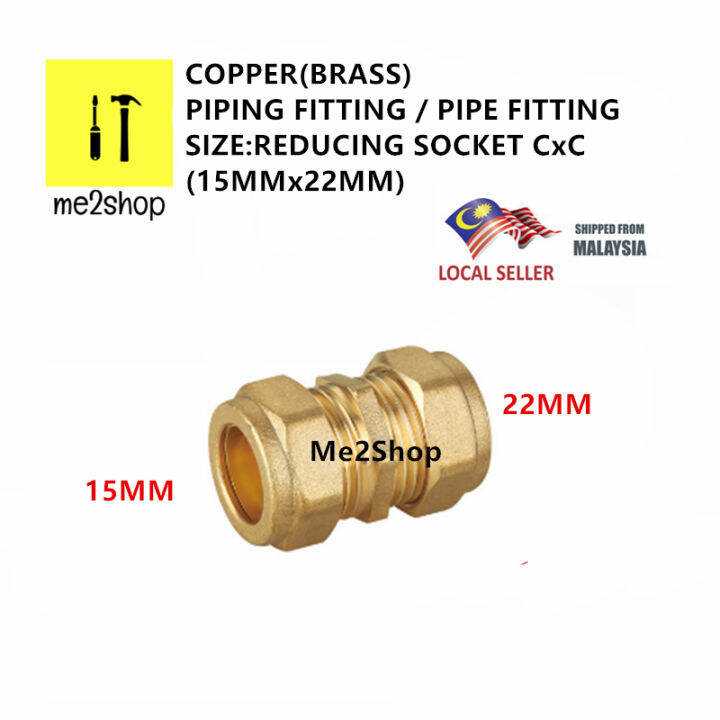 22MM x 15MM COPPER PIPING FITTINGS /BRASS PIPE FITTINGS (REDUCING ...