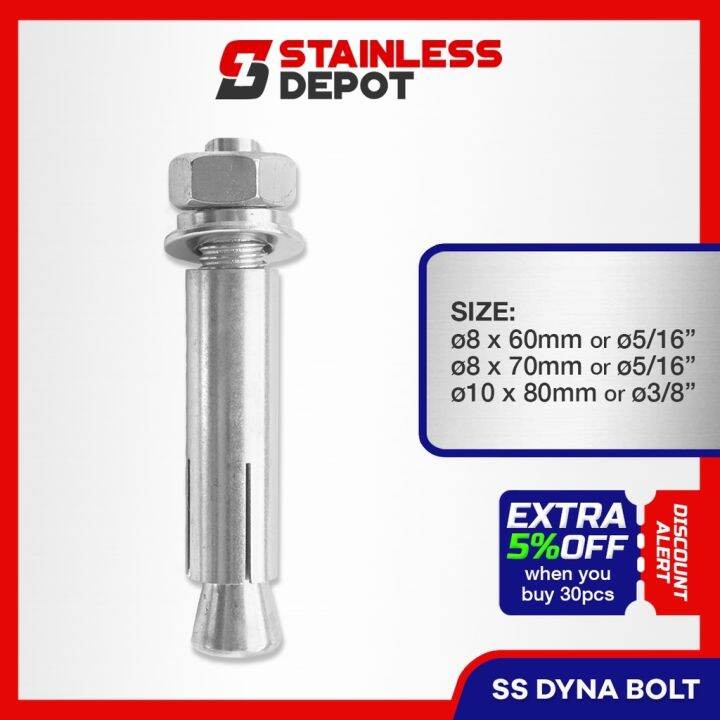 BEST SALE!! ☼♣ 1PC Stainless Dyna Bolt Expansion Bolt Dynabolt Sleeve ...