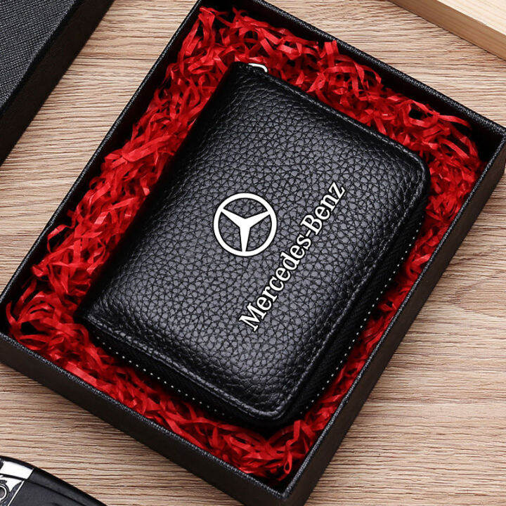 For Mercedes-Benz Genuine Leather Wallet Driver License Business Card ...