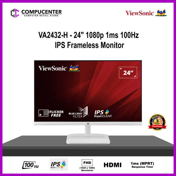 VIEWSONIC VA2432-H 24 FHD (1920x1080) IPS Monitor - 100Hz - 1ms ...