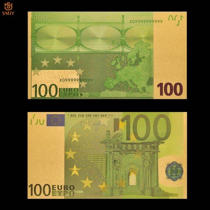 Colorful Euro Gold Banknotes Euro 100 Paper Money Banknotes Souvenir ...