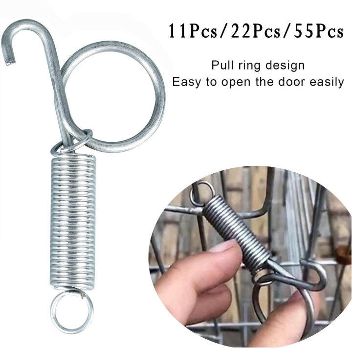 11/22/55Pcs 75mm Metal Finger Spring Latch Hook Cage Door Spring Hooks ...