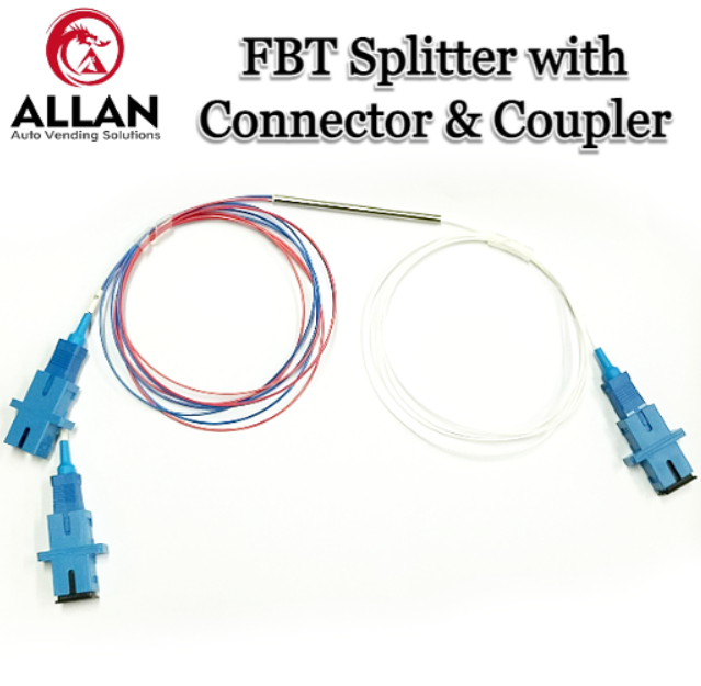 Allan Fiber Optic FBT With Connector 1x2 SC/UPC 5:95/ 10:90/ 30:70/ 40: ...