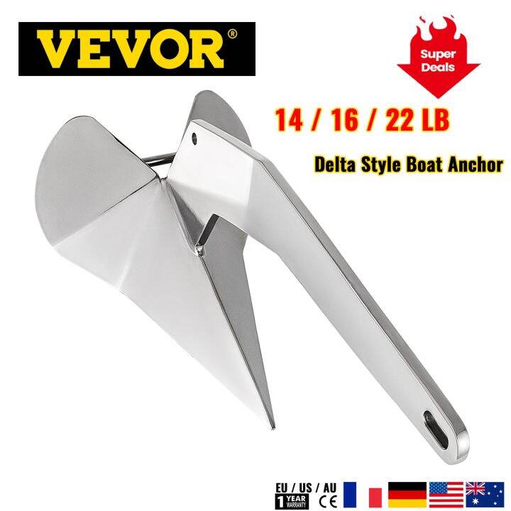 VEVOR 14LB/20-35FT 18LB/25-40FT 22LB/28-42FT Delta Style Boat Anchor Versatile Marine ...