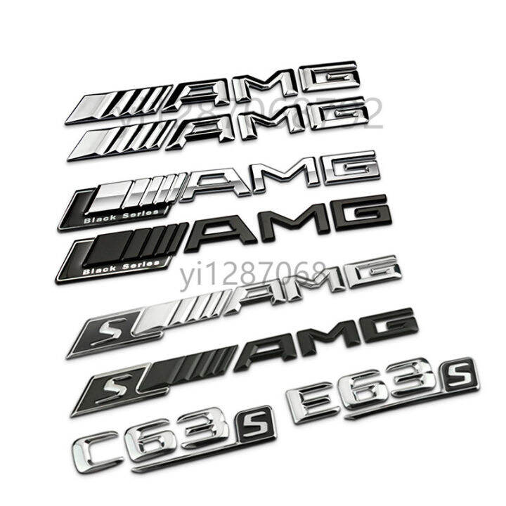 Hot New FOR Mercedes Benz Metal AMG logo Car Sticker Modified Auto Rear ...