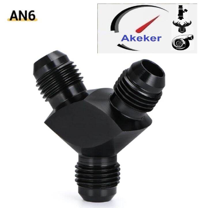 AN6 AN8 AN10 AN12 Aluminum Y Block Adapter Fittings Adaptor Black Y Type Oil Pipe Joint | Lazada ...