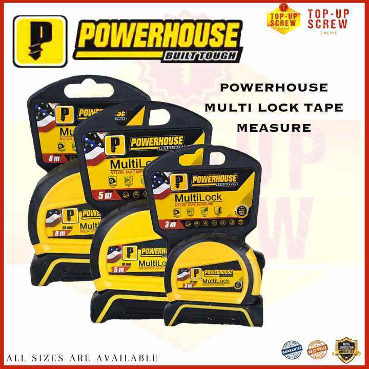 POWERHOUSE Multi Lock Tape Measure 3M, 5M, 8M (SOLD PER PC) | Lazada PH
