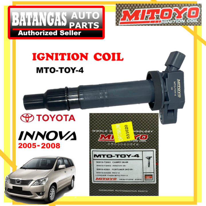 Ignition Coil TOYOTA INNOVA GAS 2004-2008 MTO-TOY-4 Barcode 90919-T2002 ...