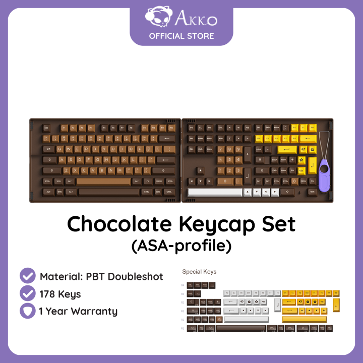 AKKO Chocolate Keycap Set - ASA Profile (178-key) | Lazada Singapore