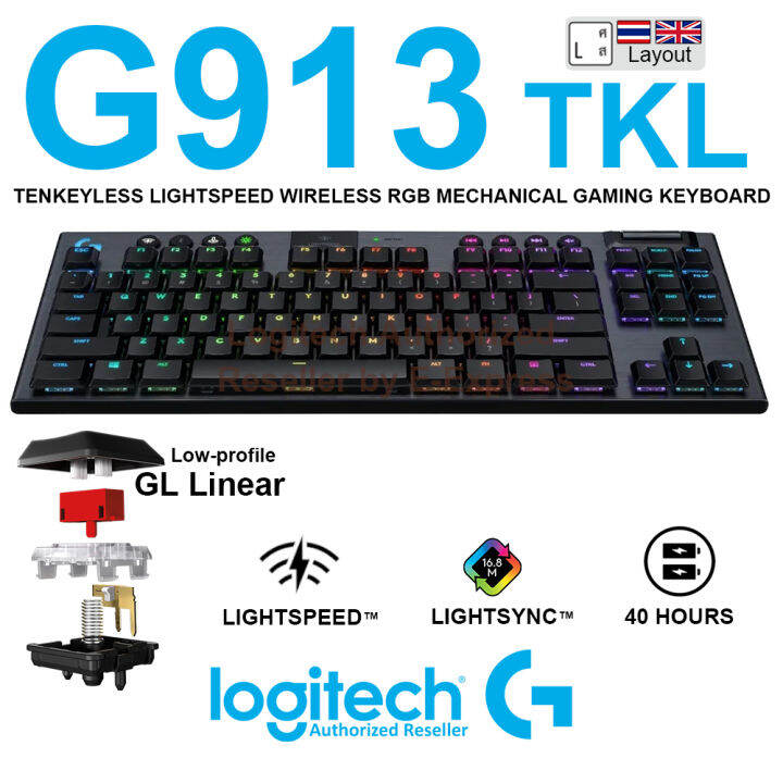 Logitech G913 TKL Linear SW Mechanical Gaming Keyboard แป้นภาษาไทย ...
