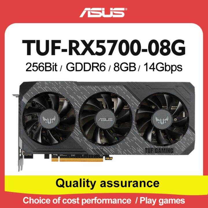 Asus High-End ที่ไม่ซ้ำกัน AMD TUF GDDR6เกม RX5700-08G บิตเกมคอมพิวเตอร์เดสก์ท็อปการ์ดจอ Pk เงิน ...