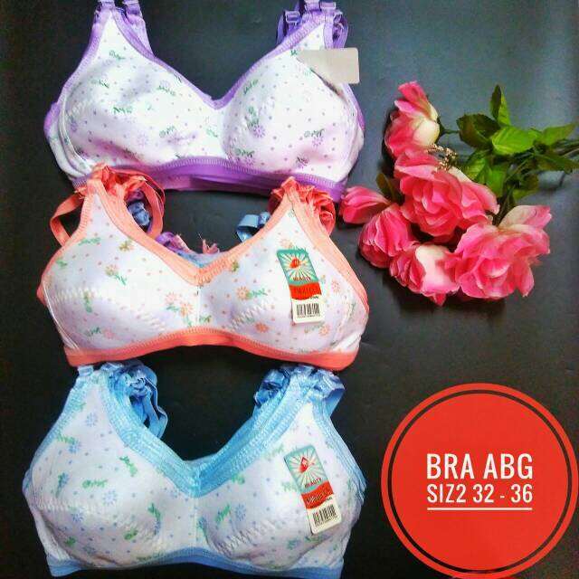 ITLOVE - BH Remaja Motif Polkadot Tanpa Kawat Size 32 34 36 / Bra ...