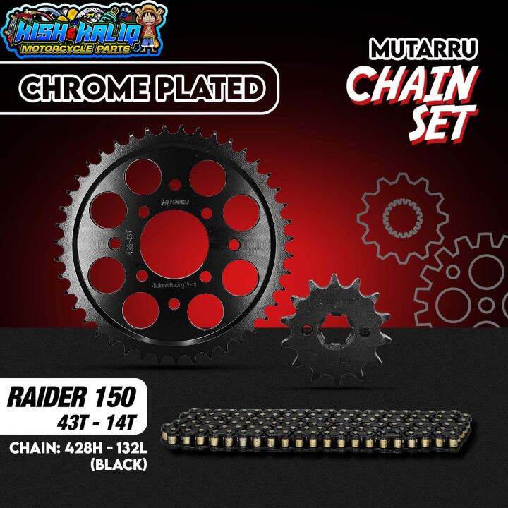 MUTARRU CHAIN SET HEAVY DUTY BLACK SERIES FOR SUZUKI RAIDER 150 CARB ...