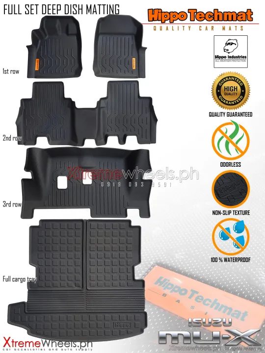 Isuzu MUX 2022 ( 1st-3rd row + Full Cargo Tray ) Hippo Techmat Version 2 Deep dish matting ...