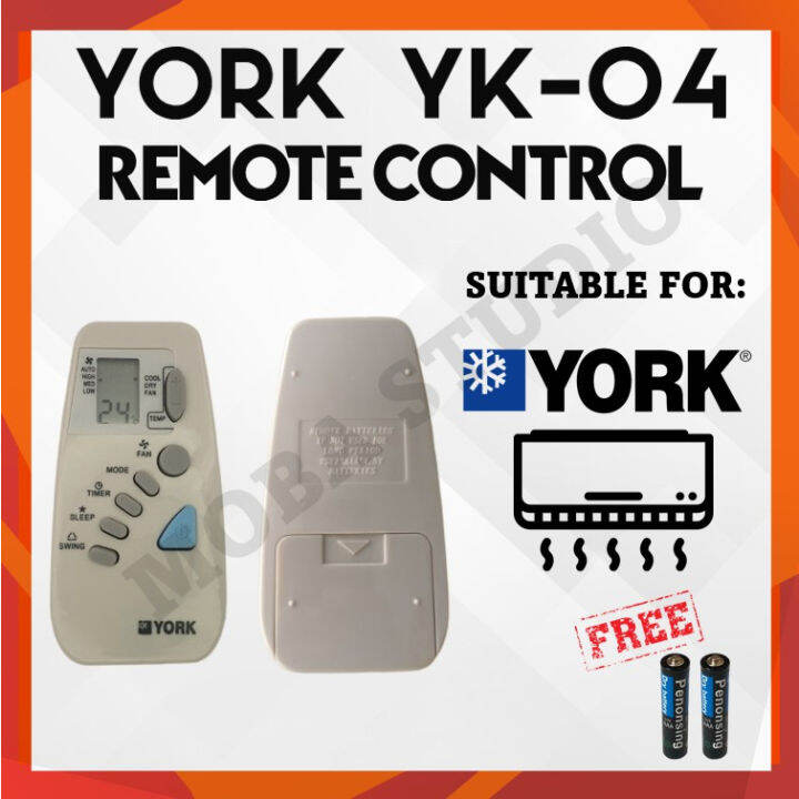 York New Air Conditioner Remote Control 冷气遥控器 Remote Penghawa Dingin YK ...