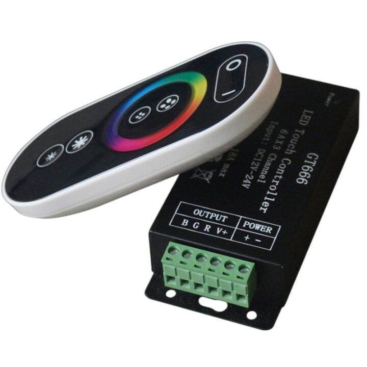 GT666 RGB LED LED Strip Controller ไร้สาย RF Touch รีโมท DC 12V 24V 18A ...