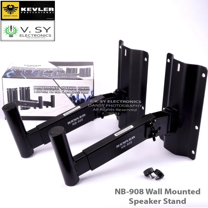 2pcs. Original Kevler NB-908 Professional Speaker Wall Mounted Stand Bracket Swiveling Mount ...
