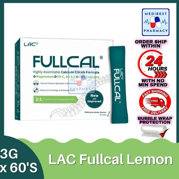 LAC FullCal (3g x 60 Sachets) Lemon Flavor | Lazada