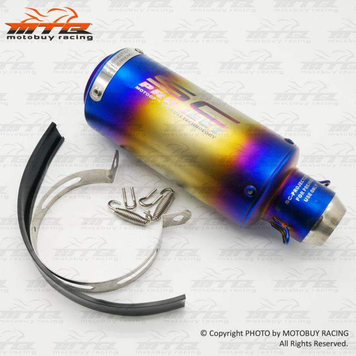 SC PROJECT UNIVERSAL MANIFOLD RACING MUFFLER BOX (51MM) - BLUE | Lazada