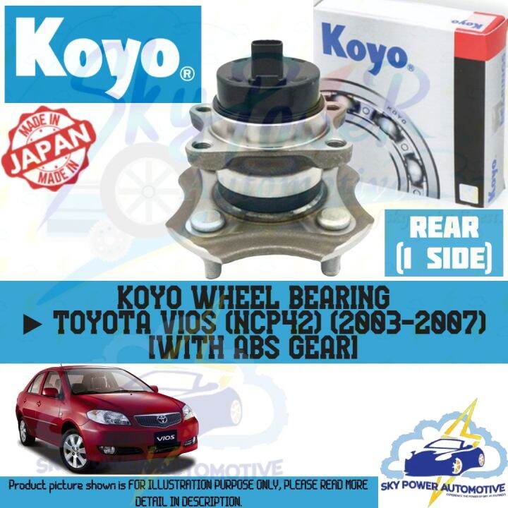 TOYOTA VIOS (NCP42) (2003-2007) (WITH ABS) KOYO WHEEL BEARING (REAR ...