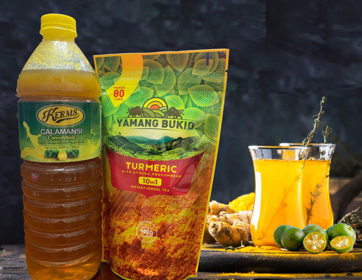 Yamang Bukid Turmeric Tea (400g)+Kerms Calamansi Concentrate (1000ml ...