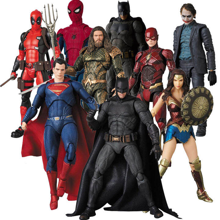 Mafex MARVEL JOKER Spider Man Cyborg แฟลช VENOM Bruce Wayne aquaman ...