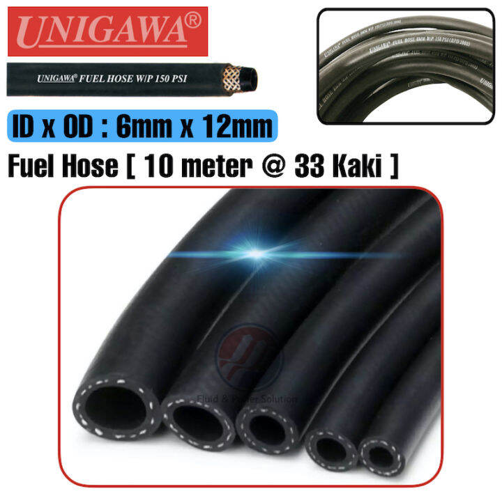 Unigawa Fuel Hose 6mm x 12mm [10 meter] 10Bar (150 psi ), Oil Hose ...