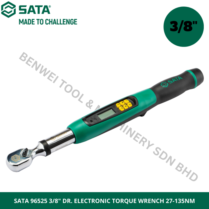 SATA 96525 3/8" DR. ELECTRONIC TORQUE WRENCH 27-135NM / JUNIOR DIGITAL TORQUE WRENCH | Lazada