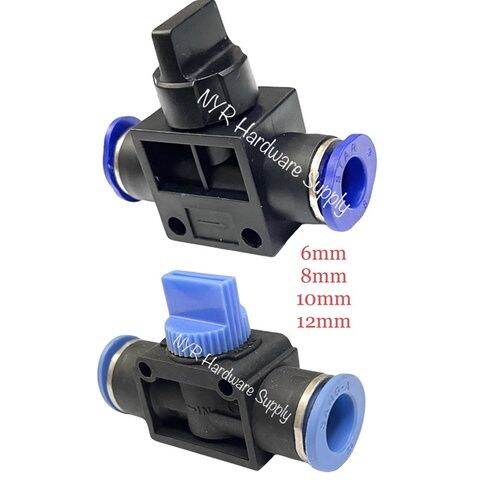 Pneumatic Hand Valve 6mm 8mm 10mm 12mm One Touch Fittng Hand Valve Push ...