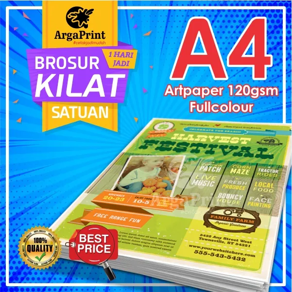 Cetak Brosur Kilat A4 Bisa Satuan Kertas Artpaper 120gsm | Lazada Indonesia